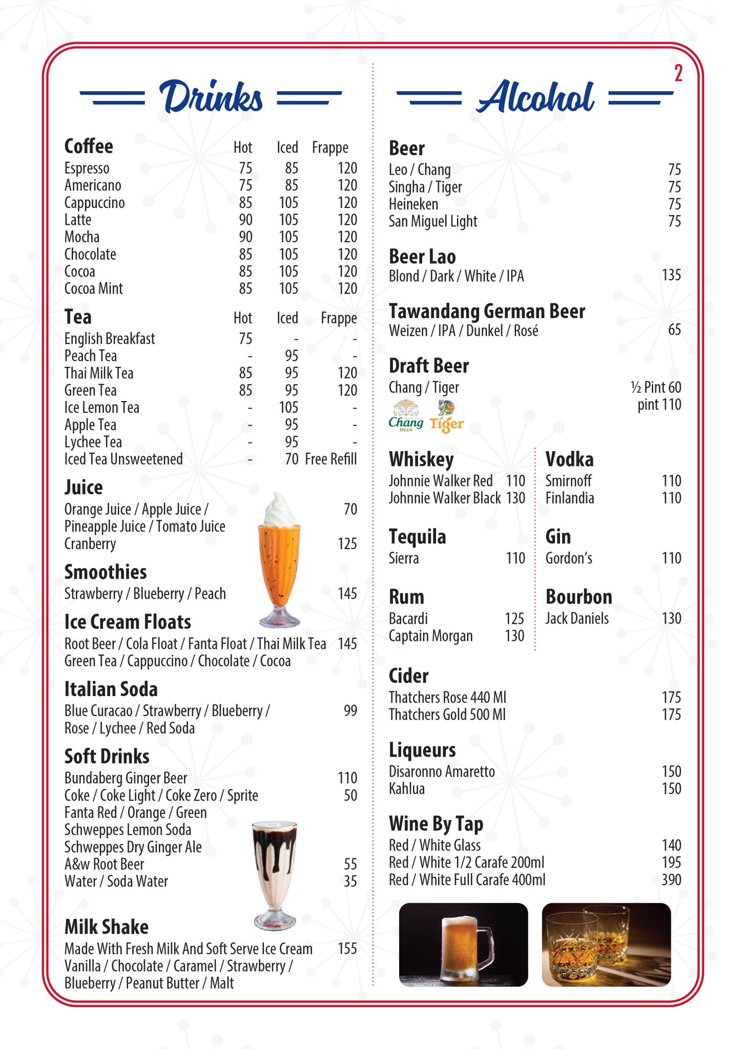 Menu - Route 66 Chiang Mai
